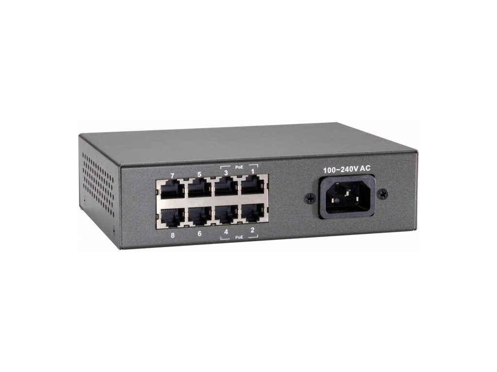 FEP-0812 LevelOne 8-Port Fast Ethernet PoE Switch, 802.3at/af PoE, 4 ...