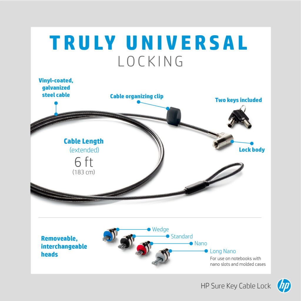 6UW42AA HP Sure Key Cable Lock - EYB Tech